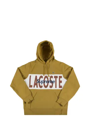 Supreme Supreme X Lacoste Logo Panel Hooded Sweatshirt Gold