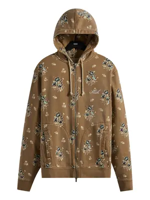 Kith Begonia Floral Williams V Full Zip Hoodie - Tan
