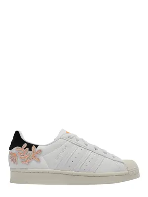 Adidas Floral Patches Superstar Sneakers - White