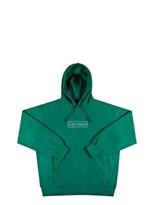 Supreme X Kaws Chalk Logo Hooded Sweatshirt - Green