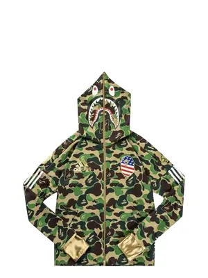 A BATHING APE X Adidas Sb Shark Full Zip Hoodie - Green