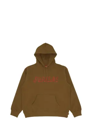 Supreme Script Hooded Sweatshirt - Brown
