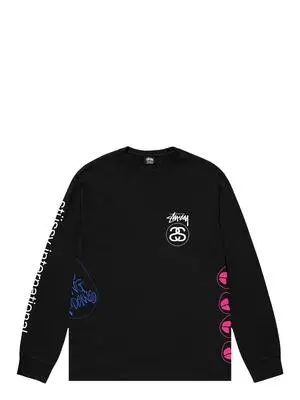 StÜssy Test Strike Pigment Dyed Long-sleeve Tee - Black