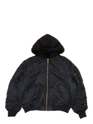 Supreme Faux Fur Reversible Ma-1 Jacket - Black
