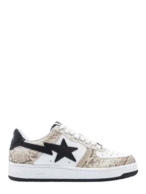 A BATHING APE Bapesta 'beige Snakeskin' Sneakers - Cream