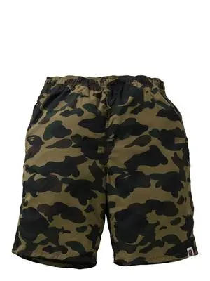 A BATHING APE Camo Beach Shorts - Green