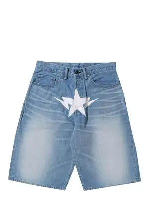 A BATHING APE Twin Sta Denim Shorts - Blue
