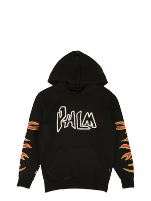 Palm Angels Graffiti Flames Hoody - Black