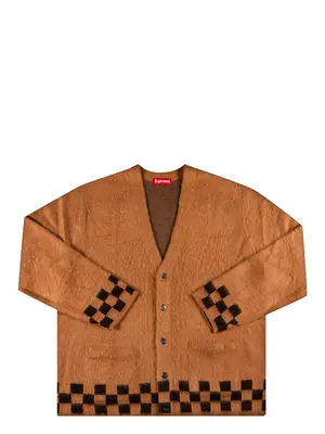 Supreme Brushed Checkerboard Cardigan - Tan