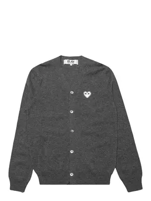 Play Comme Des Garcon V-neck Cardigan - Grey