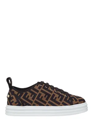 Fendi Ff Motif Rise Platform Sneakers - Brown