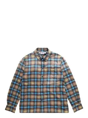 Off-White Helvet Patt Check Flannel Skate Shirt - Multicolor