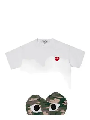 Play Comme Des Garcon Bottom Camouflage Heart Tee - White