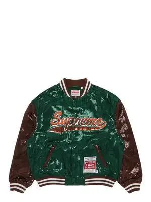 Supreme X Mitchell & Ness Sequin Varsity Jacket - Green