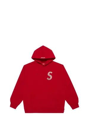 Supreme Supreme X Swarovski S Logo Hooded Sweatshirt Red