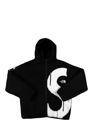 Supreme X The North Face Logo Hooded Fleece Jacket - Black
