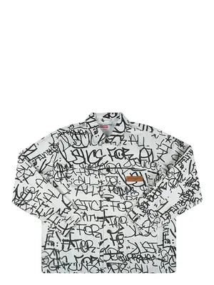 Supreme X Comme Des Garçons Shirt Printed Canvas Chore Coat - White