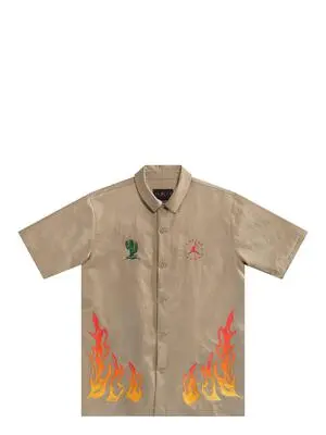 CACTUS JACK BY TRAVIS SCOTT X Button Down Shirt 'khaki/university Red - Tan