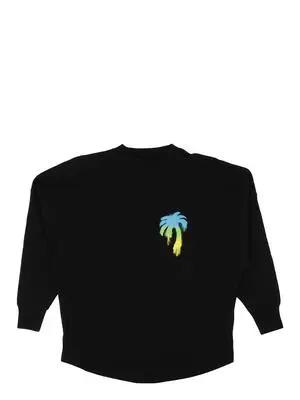Palm Angels Sprayed Palm Logo Over Tee /green - Black