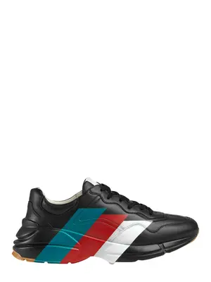 Gucci Rhyton Web Print Sneakers - Black