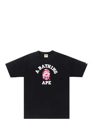 A BATHING APE Abc Camo College Tee /pink - Black