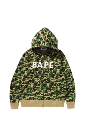 A BATHING APE Abc Camo Full Zip Hoodie - Green