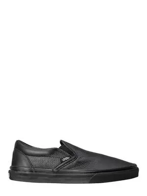 VANS Classic Leather Slip-on Sneakers - Black