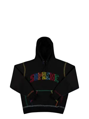 Supreme Big Stitch Hooded Sweatshirt - Black