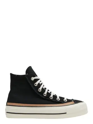 CONVERSE Chuck Taylor All Star Raw Edge Platform High Top Sneakers - Black