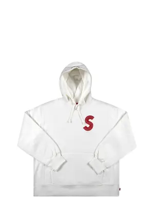 Supreme S Logo Hooded Sweatshirt - White