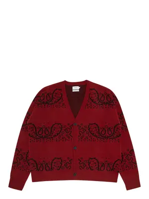 Rhude Bandana Knit Cardigan - Red