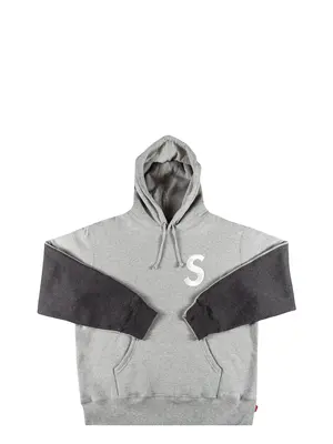 Supreme S Logo Split Hooded Sweatshirt - Grey