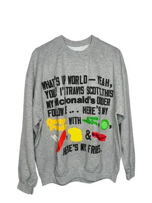 CACTUS JACK BY TRAVIS SCOTT X Cactus Plant Flea Market Script Crewneck Sweatshirt - Grey