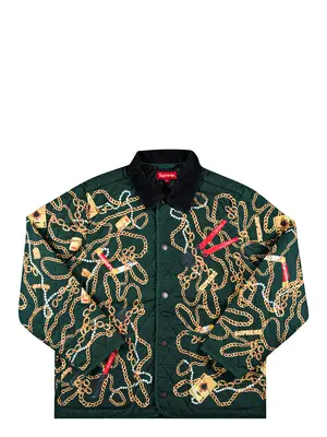 Supreme Supreme Chains Quilted Jacket Green