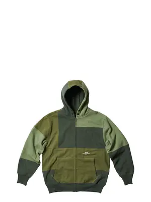 PALACE X Engineered Garments Heavy Patchwork Zip Hood 'olive - Green