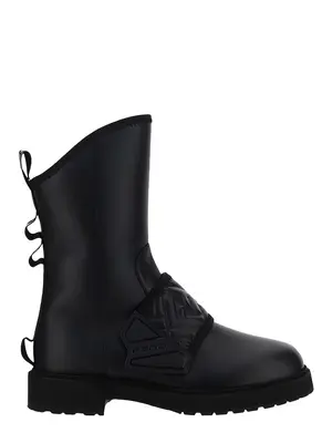 Fendi Leather Biker Boot - Black