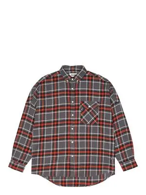 PALACE Flannel Drop Shoulder Shirt - Grey