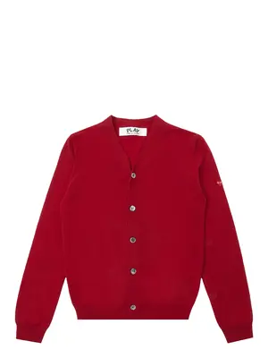 Play Comme Des Garcon Small Heart Cardigan - Red