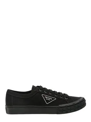 Prada Gabardine Wheel Low Sneakers - Black
