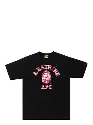 A BATHING APE Abc Camo College Tee /pink - Black