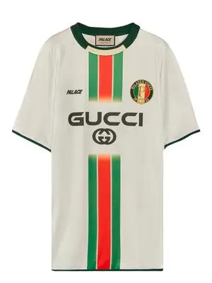 Gucci Printed Football Technical Jersey T-shirt - White