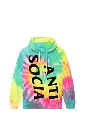 ANTI SOCIAL SOCIAL CLUB Vertical Horizon Hoodie 'rainbow Tie Dye - Multicolor