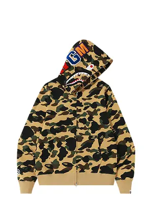 A BATHING APE 1st Camo Shark Full Zip Hoodie - Yellow