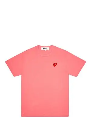 Play Comme Des Garcon Pastelle Red Emblem T-shirt - Pink