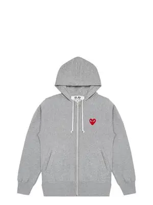Play Comme Des Garcon Comme Des Garçons PLAY Multi Heart Zip Up Hoodie Grey