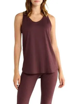 Zella Liana Restore Soft Lite Tank - Burgundy Fudge