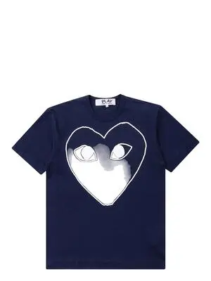 Play Comme Des Garcon Outline Heart T-shirt 'navy - Blue