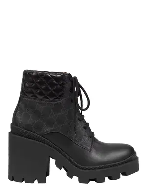 Gucci Gg Supreme Ankle Boots - Black