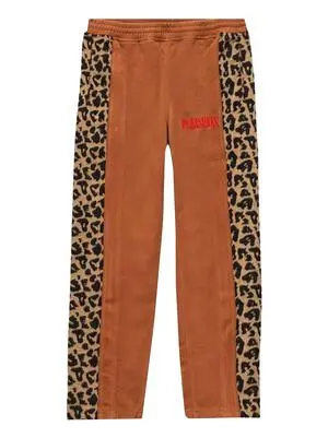 PLEASURES Velour Animal Print Pants - Brown