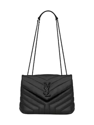 Saint Laurent Small Loulou Quilted Shoulder Bag - Black